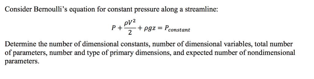 Solved Consider Bernoulli's equation for constant pressure | Chegg.com