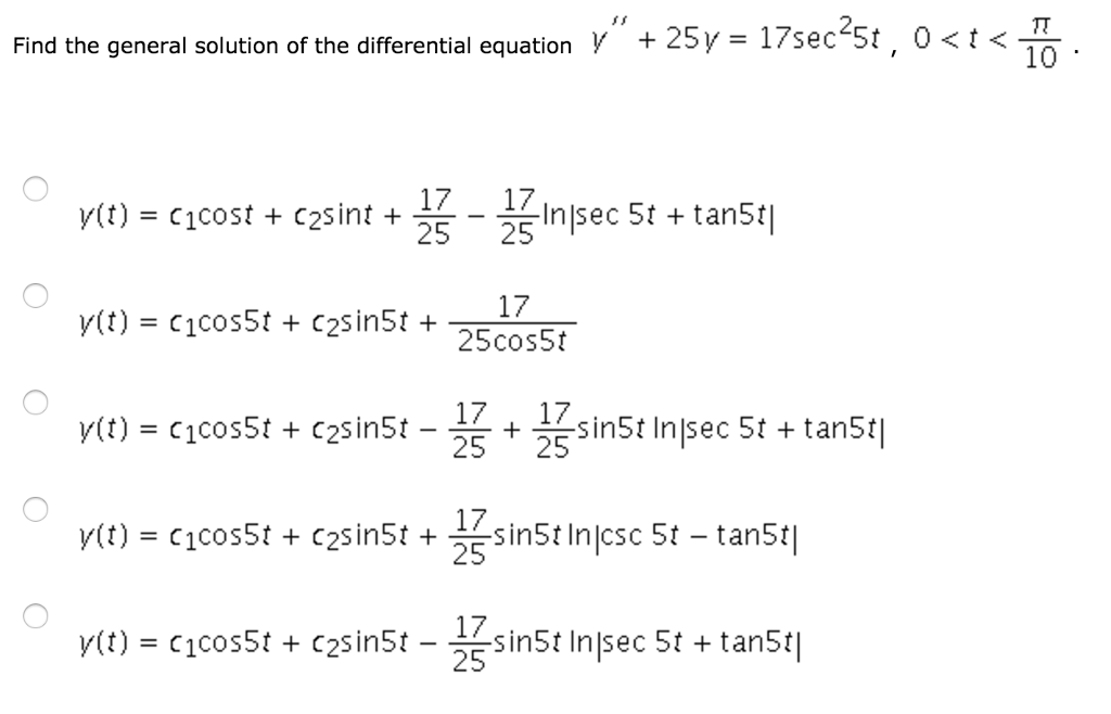 Solved Find the general solution of the differential | Chegg.com