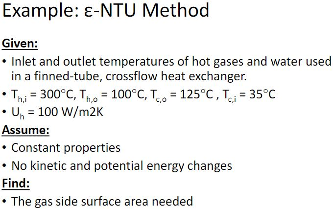 Example: ?-NTU Method Given: . Inlet and outlet | Chegg.com