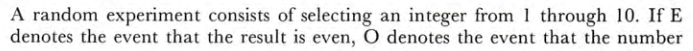 Solved A random experiment consists of selecting an integer | Chegg.com