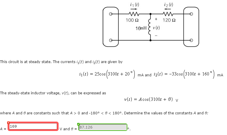 Solved This circuit is at steady state. The currents i1(t) | Chegg.com
