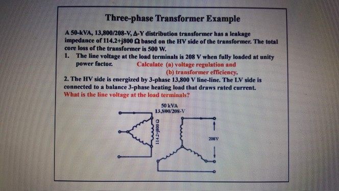 Solved Three-phase Transformer Example A 50-kVA, | Chegg.com
