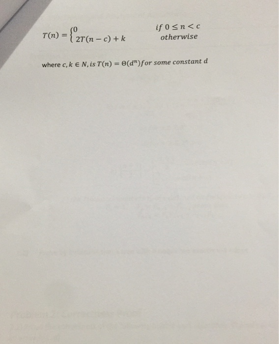 Solved Problem 1 Asymptotic Notation Consider The Following