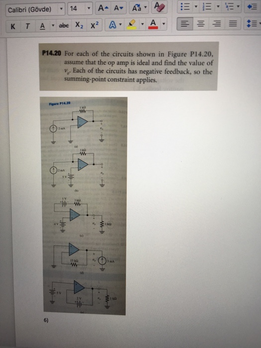 Solved For each of the circuits shown in Figure P14.20, | Chegg.com