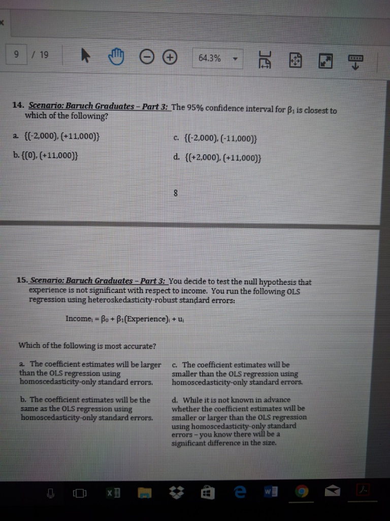 Scenario: Baruch Graduates - Part 3 Using your sample | Chegg.com Scenario: Baruch Graduates - Part 3 Using your sample | Chegg.com