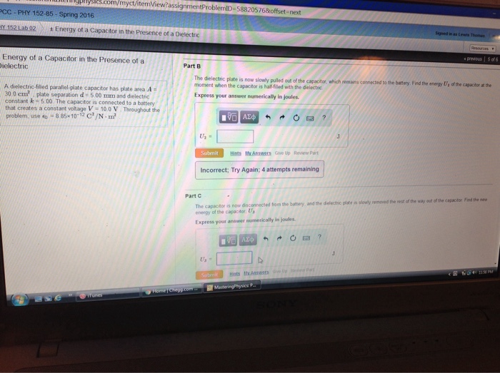 Solved PCC -PHY 152-85 58820576&offset next Spring 2016 dy | Chegg.com