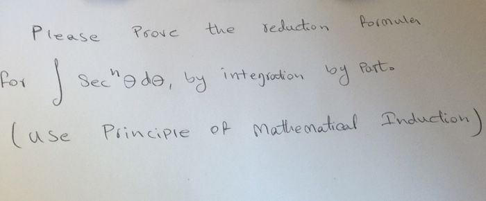 Solved Prove the education formula for integral second theta | Chegg.com