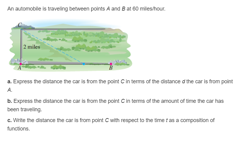Solved An automobile is traveling between points A and B at | Chegg.com