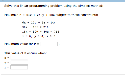 Solved solve this linear programming problem using the | Chegg.com