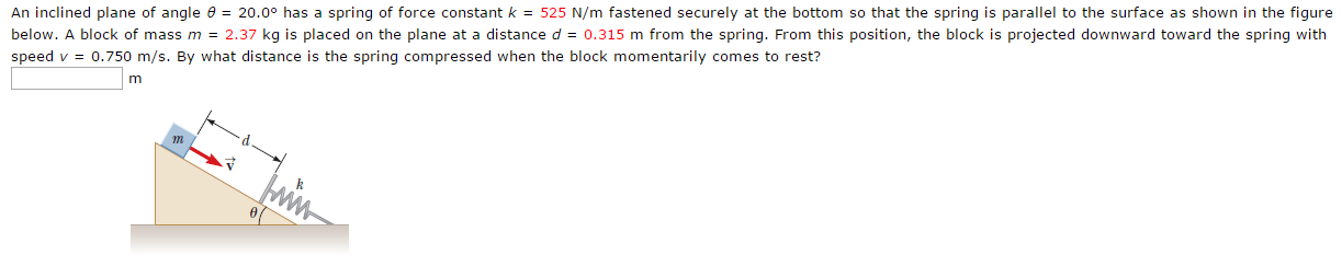 Solved An inclined plane of angle theta = 20.0 degree has a | Chegg.com