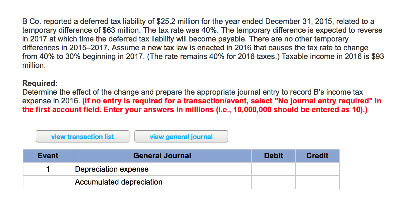 Solved Co. reported a deferred tax liability of $25.2 | Chegg.com