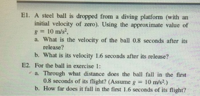 Solved Basic Concepts Of Physics Chapter 3 Falling Objects