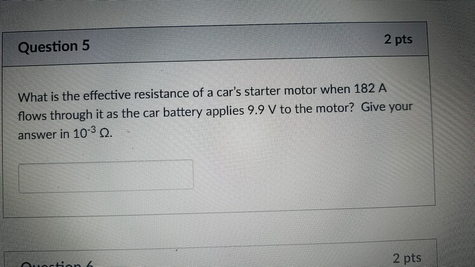 Solved What is the effective resistance of a car's starter | Chegg.com