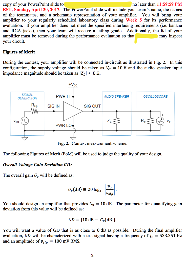 ELECTRICAL ENGINEERING 361 ELECTRONIC DESIGN SPRING | Chegg.com
