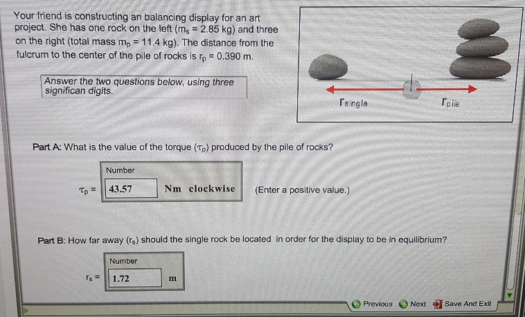 Solved Your friend is constructing an balancing display for | Chegg.com