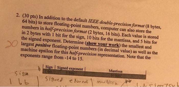 Solved In addition to the default IEEE double-precision | Chegg.com