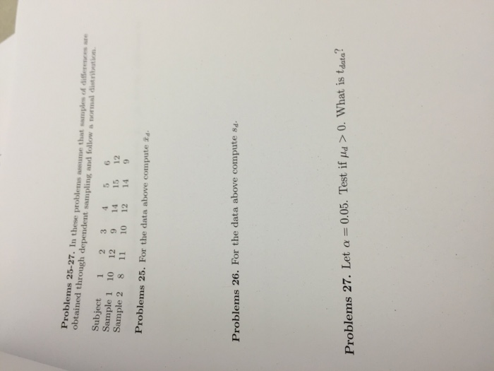 Solved In these problems assume that samples of differences | Chegg.com