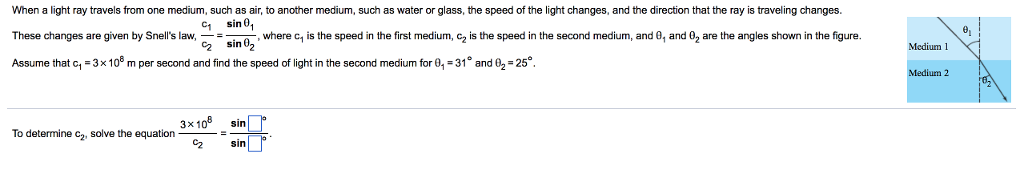 Solved When a light ray travels from one medium, such as | Chegg.com