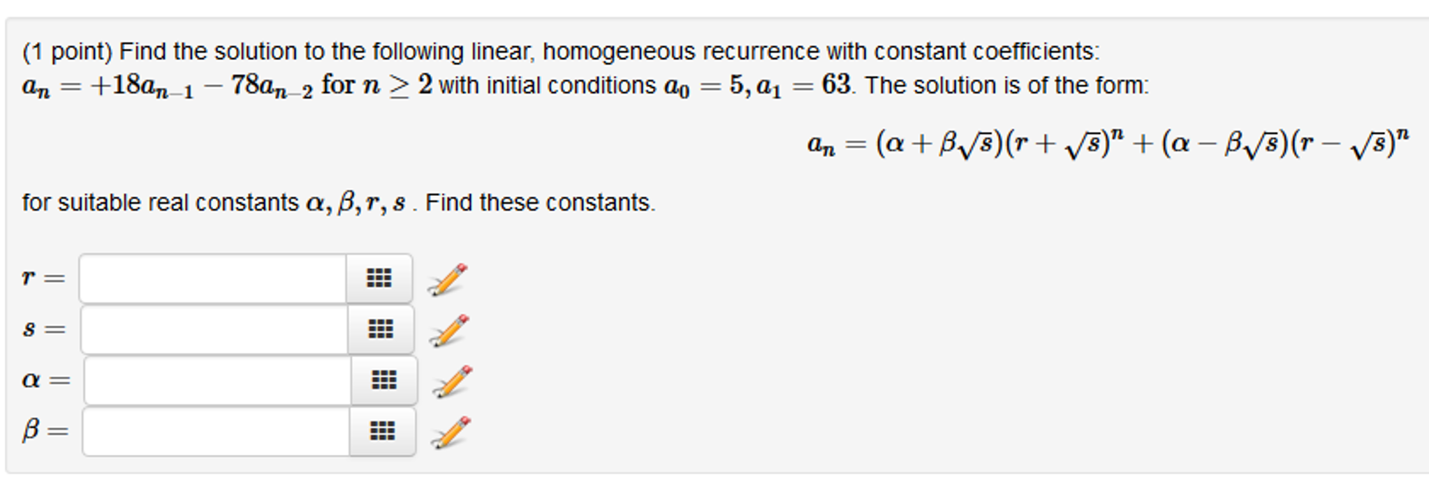 Solved Find the solution to the following linear, | Chegg.com