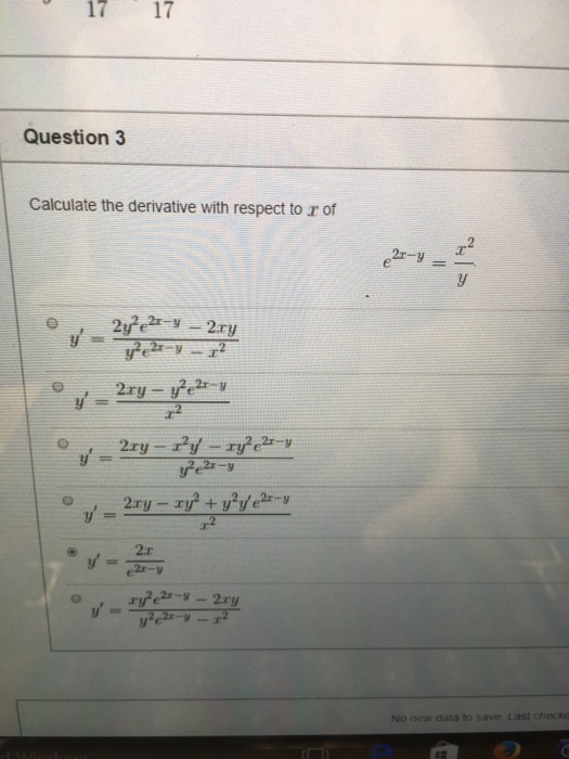 Solved Question 3 Calculate the derivative with respect to r | Chegg.com