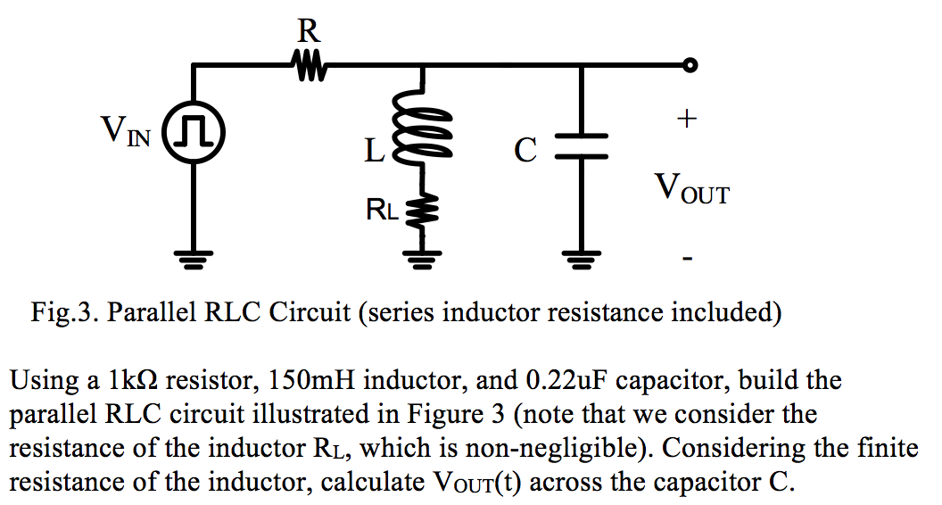 Solved Using a 1k Ohm resistor, 150mH inductor, and 0.22uF | Chegg.com