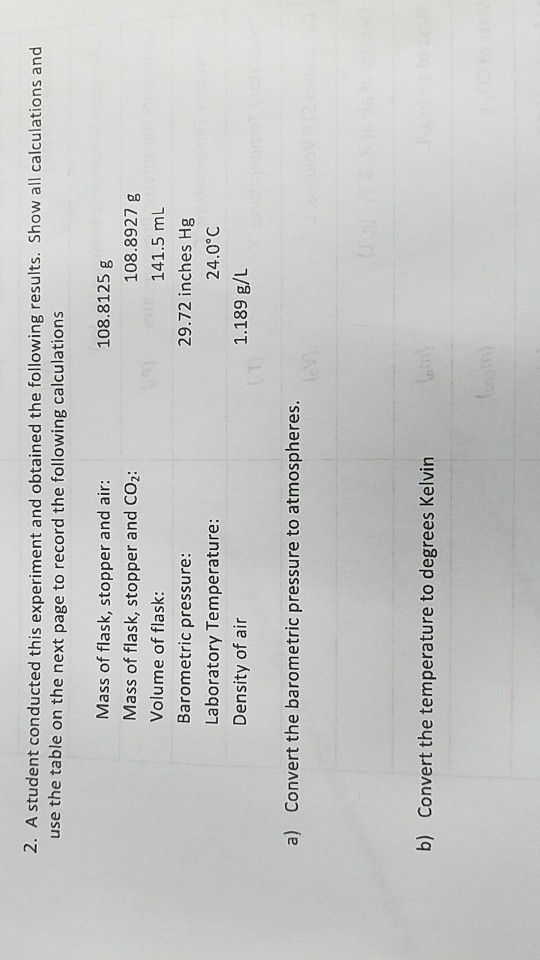 Solved 2. A student conducted this experiment and obtained | Chegg.com Solved 2. A student conducted this experiment and obtained | Chegg.com