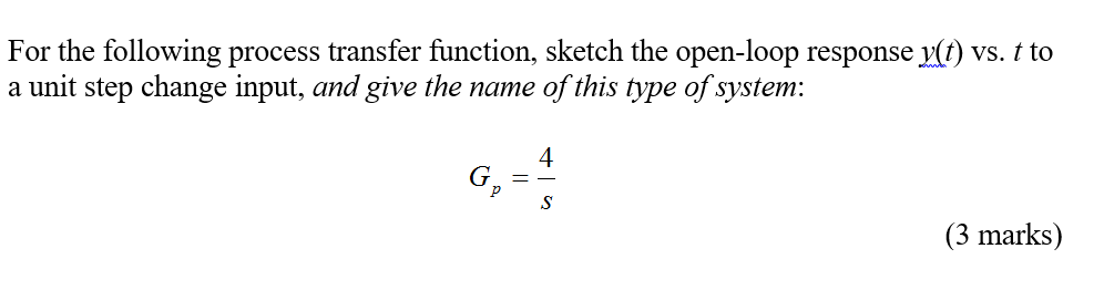 Solved For the following process transfer function, sketch | Chegg.com