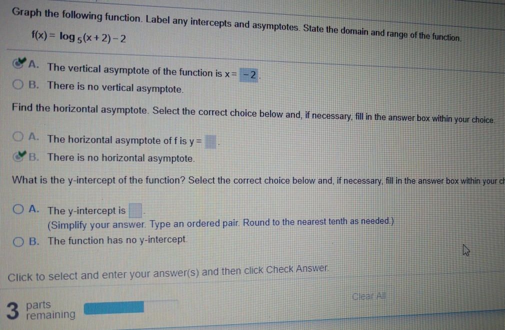 Solved Graph the following function. Label any intercepts | Chegg.com