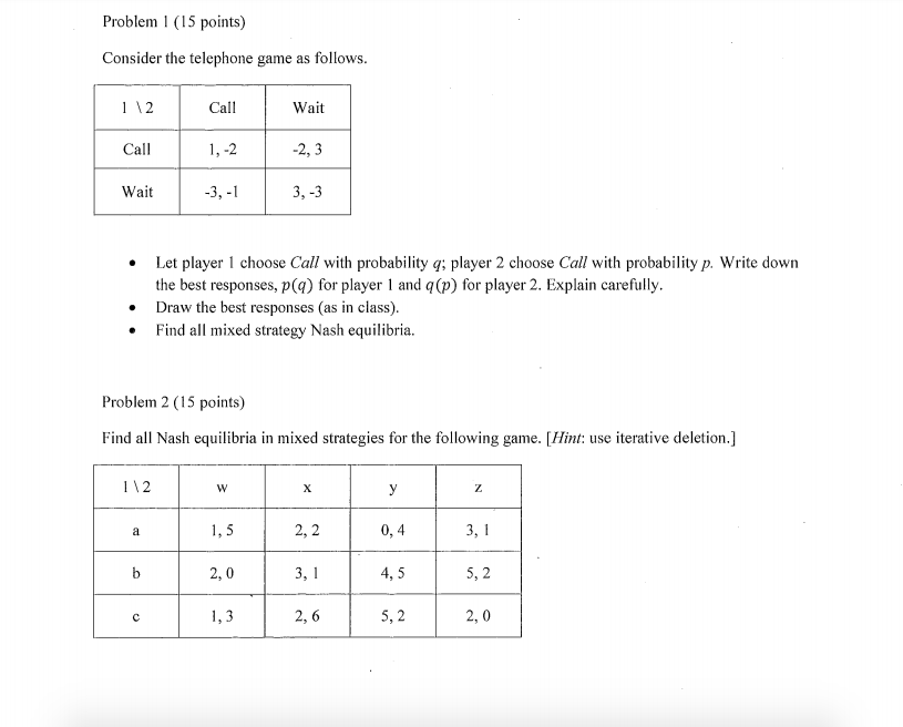 Solved Problem 1 (15 points) Consider the telephone game as | Chegg.com Solved Problem 1 (15 points) Consider the telephone game as | Chegg.com