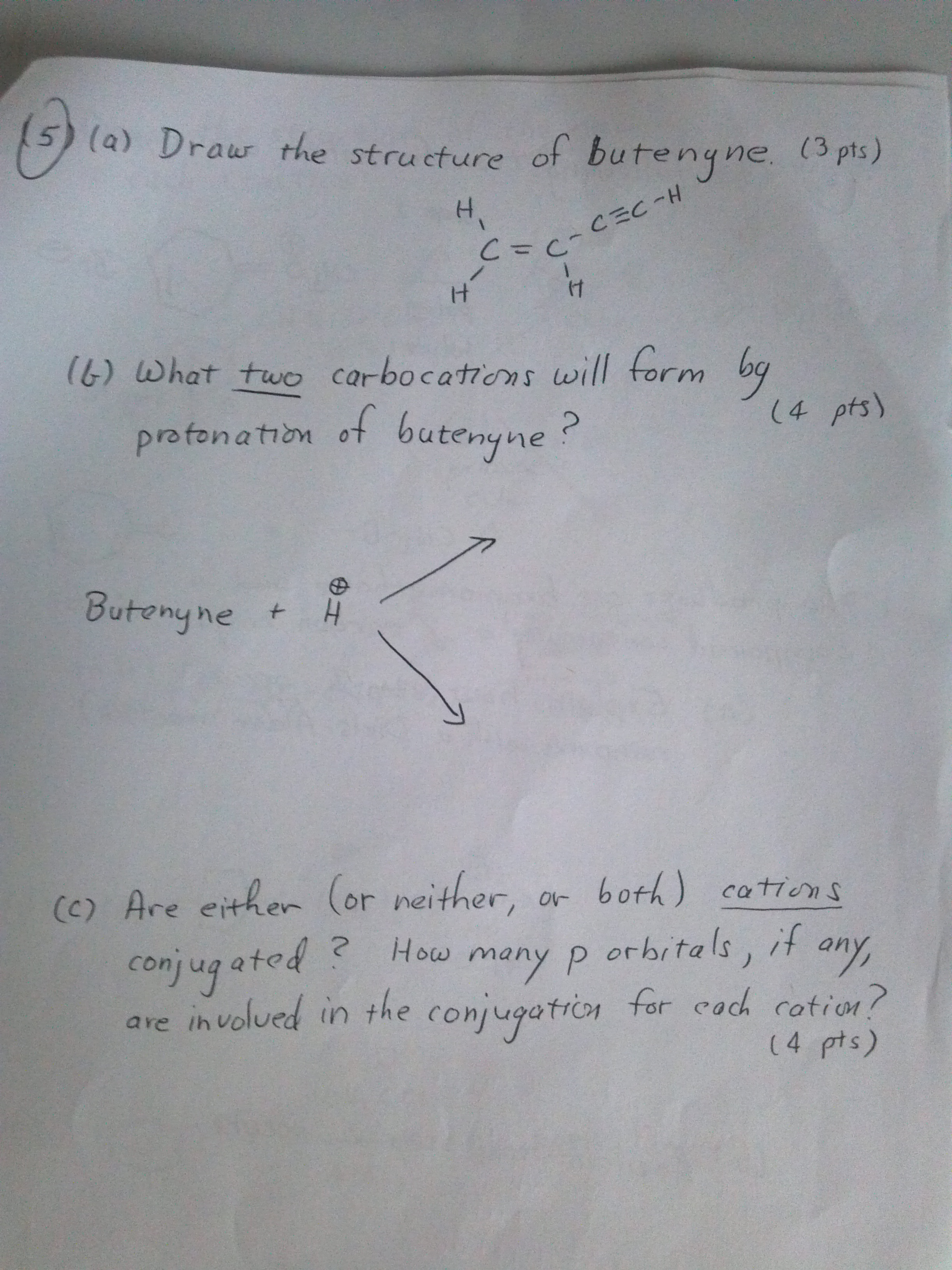 Solved: B. What Two Carbocations Will Form By Protonation ... | Chegg.com