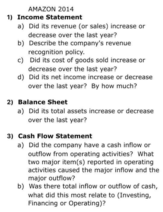 Solved Did Its Revenue Or Sales Increase Or Decrease Over 0135
