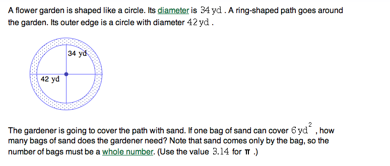 Solved A flower garden is shaped like a circle. Its diameter | Chegg.com