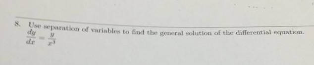 Solved Use separation of variables to find the general | Chegg.com