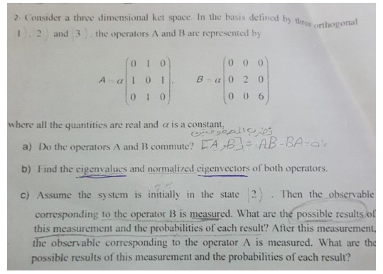 Solved ined by three orthogo 2. Consider a three dimensional | Chegg.com