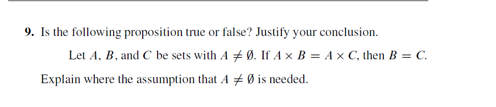 9. Is the following proposition true or false? | Chegg.com