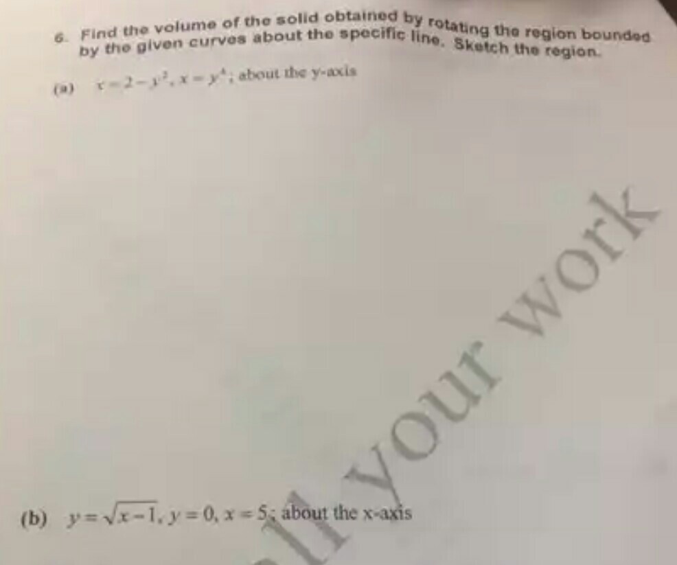 Solved find the volume of the solid obtained by | Chegg.com
