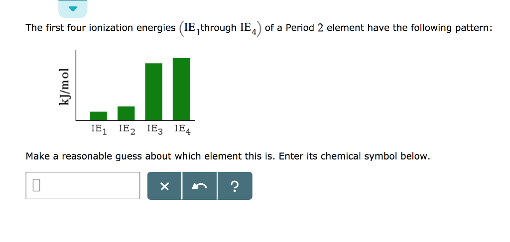 Solved The first four ionization energies (IE,through IE4) | Chegg.com