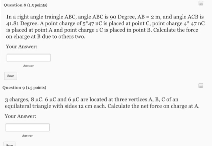 Solved In a right angle triangle ABC, angle ABC is 90 | Chegg.com