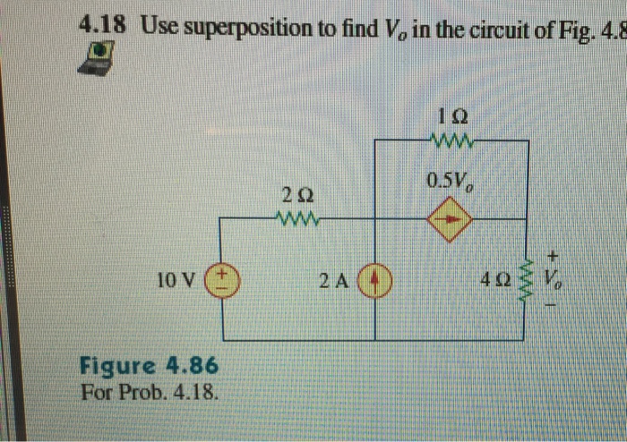 Solved Use superposition to find V_o in the circuit of Fig. | Chegg.com