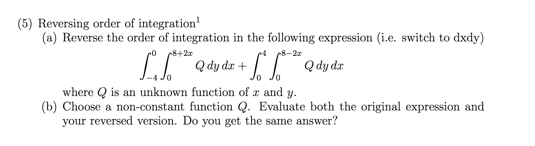 Solved Reversing order of integration^1 (a) Reverse the | Chegg.com