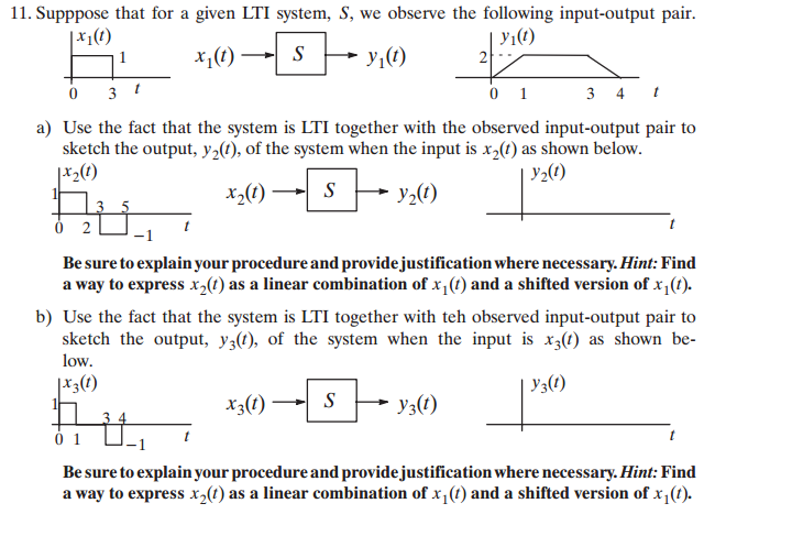 Solved Suppose that for a given LTI system, S, we observe | Chegg.com Solved Suppose that for a given LTI system, S, we observe | Chegg.com