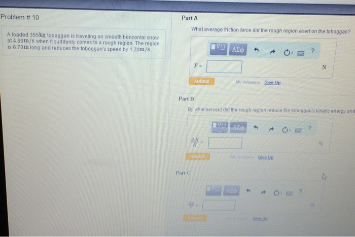 Solved a.) what average friction force did the rough region | Chegg.com