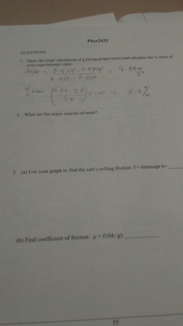 Phys2425 LAB REPORT FORM DYNAMICS OF A ROLLING CART | Chegg.com