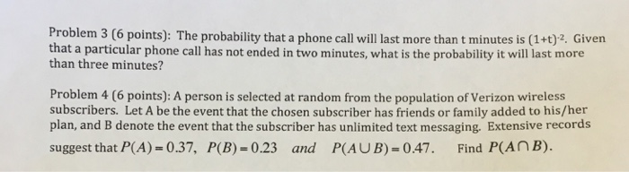 Solved The probability that a phone call will last more than | Chegg.com