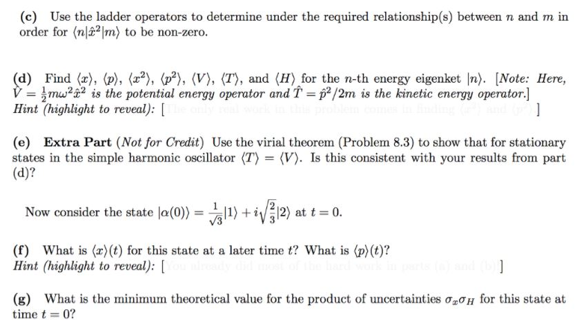 Solved (c) Use the ladder operators to determine under the | Chegg.com