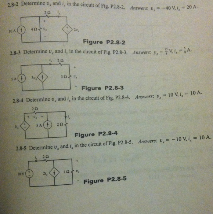 Solved Determine Vx and ix in the circuit of Fig.P2.8-2 -10. | Chegg.com