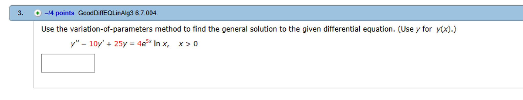 Solved Use the variation-of-parameters method to find the | Chegg.com