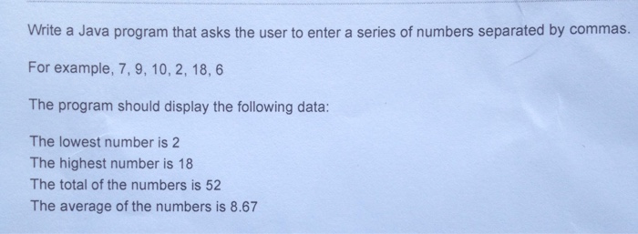 Solved Write a Java program that asks the user to enter a | Chegg.com