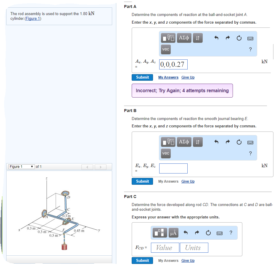 Solved Part A The rod assembly is used to support the 1.80 | Chegg.com