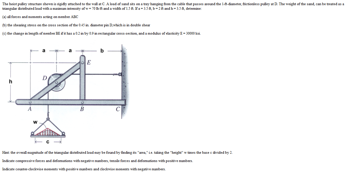The hoist pulley structure shown is rigidly attached | Chegg.com